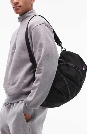 Tommy Jeans Essential - Sac polochon avec logo drapeau - Noir