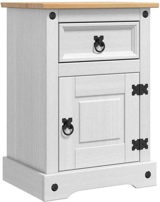 vidaXL vidaXL Table de chevet Corona Blanc 45 x 35 x 64 cm Pin massif