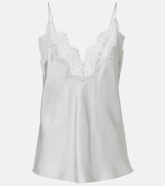 R&oacute;he R&oacute;he Top en soie &agrave; finitions en dentelle