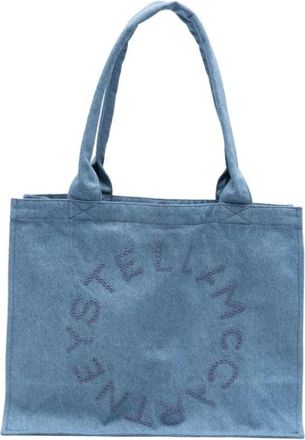 Stella McCartney Femme, Sacs, Bleu, Taille: ONE Size Logo Tote Bag