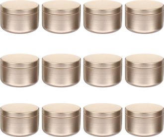 BESPORTBLE VILLCASE 12 St&uuml;ck Teiliges Runde Metalldosen aus Aluminium Wiederverwendbare Kerzendosen und Aufbewahrungsbeh&auml;lter f&uuml;r DIY-Kerzen Party Gew&uuml;rze Kosmet