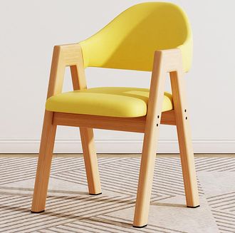 Generic Esszimmerstuhl Aus Massivholz Mit Baumwoll-Leinen-Polsterung, Moderner Küchen-Beistellstuhl Mit Ergonomischer Rückenlehne, Armloser Akzentstuhl for Es