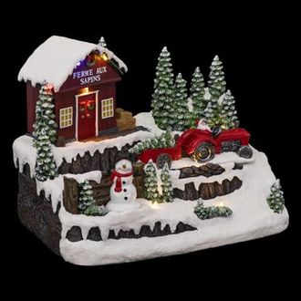 Fééric Lights & Christmas Feeric Lights et Christmas - Village de noël Bonhomme de Neige Tracteur animé/Musical 10 LED + transfo