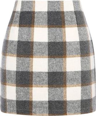 Generic Jupes moulantes extensibles pour femmes - Jupe-short &agrave; motif tartan pour femme - Jupe trap&egrave;ze - Taille haute &eacute;lastique - Taille haute - Moulante - Cou