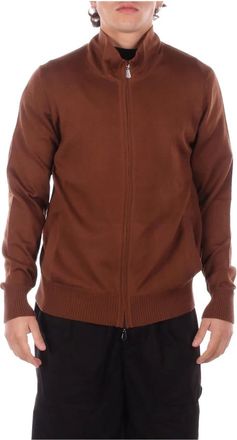 Alpha Studio Homme, Pulls, Brun, Taille: L Pull zipp&eacute; sur le devant