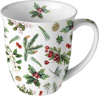 Ambiente Tasse en Porcelaine Fine - Verdure dhiver