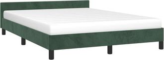 vidaXL Cadre de lit sans matelas vert foncé 140x190 cm velours Vidaxl