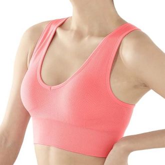 Generic Soutien-gorge pour femme, grande taille, sans anneau en acier, fin, pour le sport, le yoga, la purge, 2026, rose, M