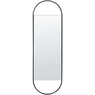 Beliani Beliani - Wandspiegel Schwarz Eisen Oval 40 x 120 cm mit Schmalem Rahmen Modern Wohnzimmer Schlafzimmer Flur Esszimmer Wanddeko Hängespiegel