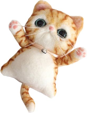 Aboofan Katzenform DIY Filzwolle Bastelset f&uuml;r Anf&auml;nger Inklusive Zubeh&ouml;r Trockenfilzen Kreatives Handwerk f&uuml;r Schmuck und Dekoration