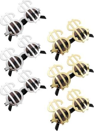 Valiclud Lot de 6 Lunettes &agrave; Panneaux pour F&ecirc;te Lunettes de Carnaval Dor&eacute;es et Argent&eacute;es Accessoires Photo L&eacute;gers en Plastique Taille Unique Adulte pour Annive