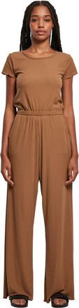 Urban Classics Damen Ladies Rib Wid Leg Jumpsuit darktaupe, XS