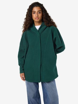 Noisy May Cardigan Teddyfleece Kapuze lockerer Schnitt offene Kanten (1-tlg) NMCOZY L/S LONG SHACKET W HOOD JRS NOOS