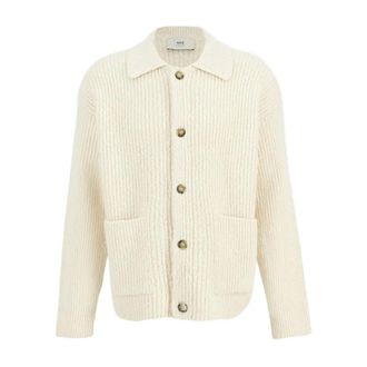 Ami Homme, Pulls, Beige, Taille: M Cardigan Tricot Boutonn&eacute;