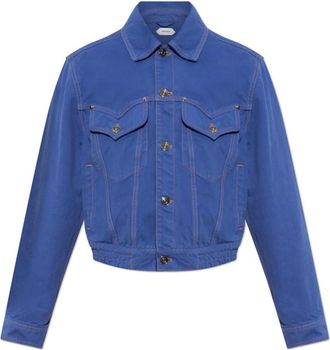 Versace Femme, Vestes, Bleu, Taille: 36 FR Veste Trucker en Coton