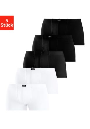 H.I.S Boxer H.I.S Boxershorts f&uuml;r Herren, Herren, Gr. 4 (S), 5 Stk., schwarz-wei&szlig; (schwarz, wei&szlig;), Jersey, Obermaterial: 95% Baumwolle, 5% Elasthan, unifarb