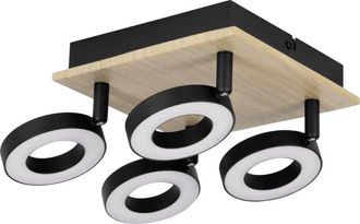 Eglo Eglo - 4er led Spot Rielves natur schwarz 17 x 17 cm Deckenlampen & Kronleuchter