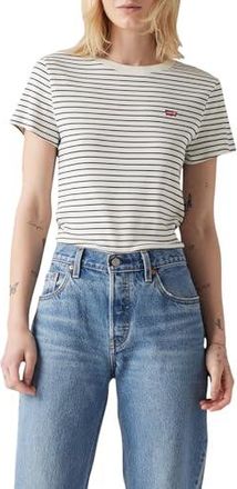 Levi's Essential HM SS T-Shirt pour Femme, Maury Stripe Egret, XL
