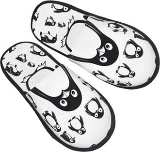 Generic &eacute;l&eacute;gant Pantoufles Hommes Joli imprim&eacute; pingouin Accueil Slippers Antid&eacute;rapant Chaussons en Peluche pour Femme Homme Int&eacute;rieur M