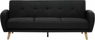 Beliani Schlafsofa 3-Sitzer FLORLI Stoff Schwarz