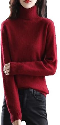 Generic Pull tricot&eacute; &agrave; col roul&eacute; en cachemire &agrave; manches longues pour femme, A R, M