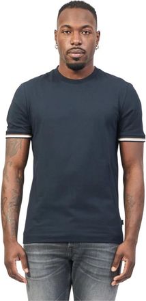 HUGO BOSS Homme, Tops, Bleu, Taille: S T-shirt &agrave; Rayures Bleues Thompson Coupe Regular