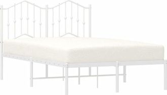 vidaXL Vidaxl - Cadre de lit métal sans matelas et tête de lit blanc 120x190 cm