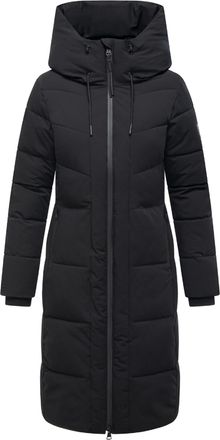 Navahoo Damen Wintermantel warmer Steppmantel mit 2-Wege Rei&szlig;verschluss, wasserdichten Rei&szlig;verschl&uuml;ssen und verstellbarer Kapuze Schokokuss XIV Black Gr. 6XL