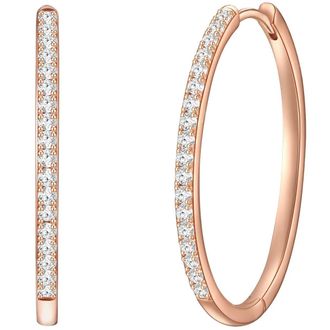 Glanzst&uuml;cke M&uuml;nchen Ohrringe - Sterling Silber Creolen Zirkonia - Gr. unisize - in Quarz - f&uuml;r Damen