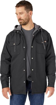 Dickies Herren Fleece-Jacke mit Kapuze und Hydroshield Arbeits-Utility-Oberbekleidung, Schwarz, M