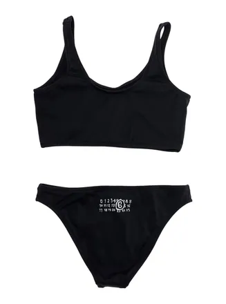 Maison Margiela Girls Unisex Swimsuit Black Nylon Elastane Swimsuits Sea Clothing