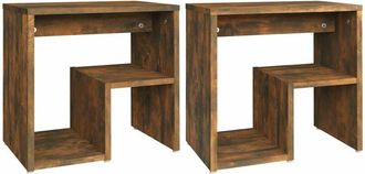 vidaXL Tables de chevet 2 pcs Chêne fumé 40x30x40 cm Bois dingénierie Vidaxl
