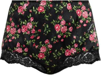 Dolce & Gabbana Femme, Sous-v&ecirc;tements, Noir, Taille: 38 FR Culottes en Soie Taille Haute