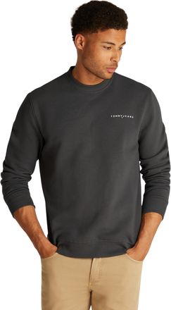 Tommy Jeans Herren Sweatshirt Linear Rundhalsausschnitt, Grau (Washed Black), XXL