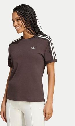 adidas T-Shirt Lace 3 Stripes LG4261 Braun Regular Fit