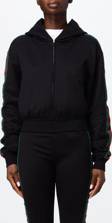Gucci Kapuzenjacke aus Baumwollmischung mit Rei&szlig;verschluss und Web-Streifen