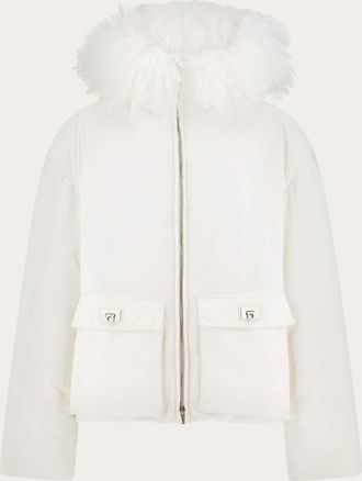 Ferragamo Damen Gef&uuml;tterte Bomberjacke Beige