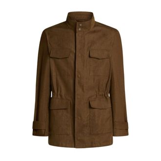 Kiton Homme, Vestes, Brun, Taille: 3XL Veste utilitaire en lin