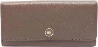 Loewe Portefeuille long bifold Anagram en cuir doccasion - Femme - Pre-owned - Brun - Taille: ONE Size