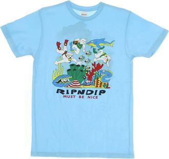 Ripndip Homme, Tops, Bleu, Taille: S Tee-shirt Homme Bleu Oc&eacute;an Manches Courtes