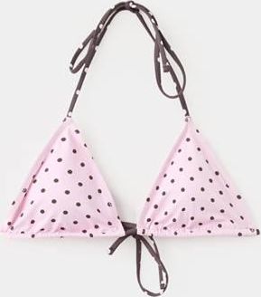 Mango Haut bikini triangle &agrave; pois rose clair - Femme - XS - MANGO