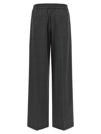 Brunello Cucinelli Womens Gray Virgin Wool Flared Pants