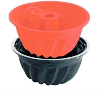 De Buyer Moul Flex De Buyer 1933.22 Silikon aus kougloff Backform, 22 cm Durchmesser, rot