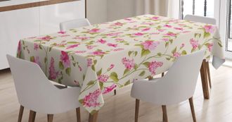 Abakuhaus Blumen Tischdecke, Sakura Blumen und Marienkäfer, Inn und Outdoor Bereich geeignet Waschbar Druck Klare Farben Kein Verblassen, 140x240cm, Pale Ceil B