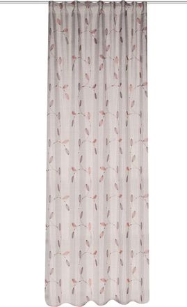 Home Fashion Home fashion / Fertigschal aus Leinenoptik, mit Stickerei, Abshluss ges&auml;umt, |FOGLIO| 085331-1105 | GR&Ouml;SSE 245 X 140 cm/Natur