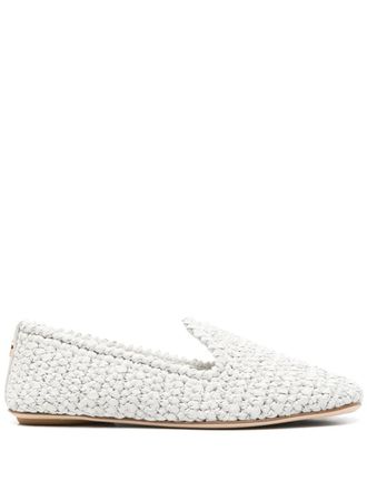 Moncler chaussons à design tressé - Blanc