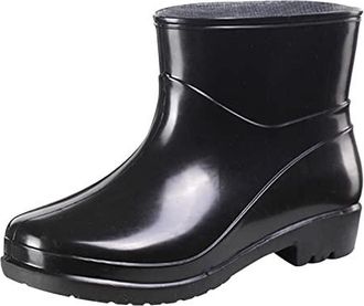 Generic Chaussures pluie en caoutchouc unisexes Bottes imperm&eacute;ables antid&eacute;rapantes jardin s&eacute;curit&eacute; de qualit&eacute; Adh&eacute;rence boue/glace Fourrure polaire doublure p