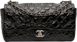 Chanel Hobo Bags - Jumbo Patent Embossed Lucky Symbols Flap - Gr. unisize - in Schwarz - f&uuml;r Damen