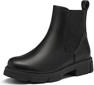 Dream Pairs Bottines Chelsea pour Femme Bottine à la Mode Classique Bottes Femmes Chaussures Confortable,Size 39,Noir,SDAB2205W-E