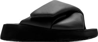 Birkenstock Wattierte Theda Plateau-Sandalen mit überkreuzten Riemen - Schwarz